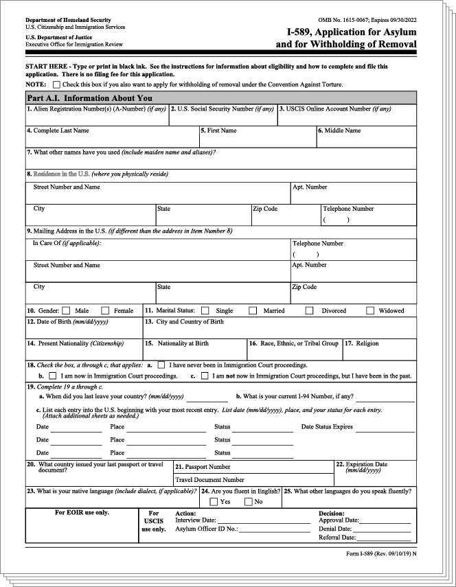 Online software access for you to complete your US immigration application