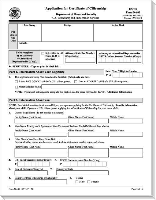 Online software access for you to complete your US immigration application